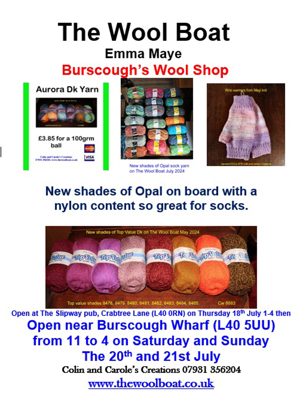 Colin and Carole’s Creations. – The virtual mooring of The Wool Boat